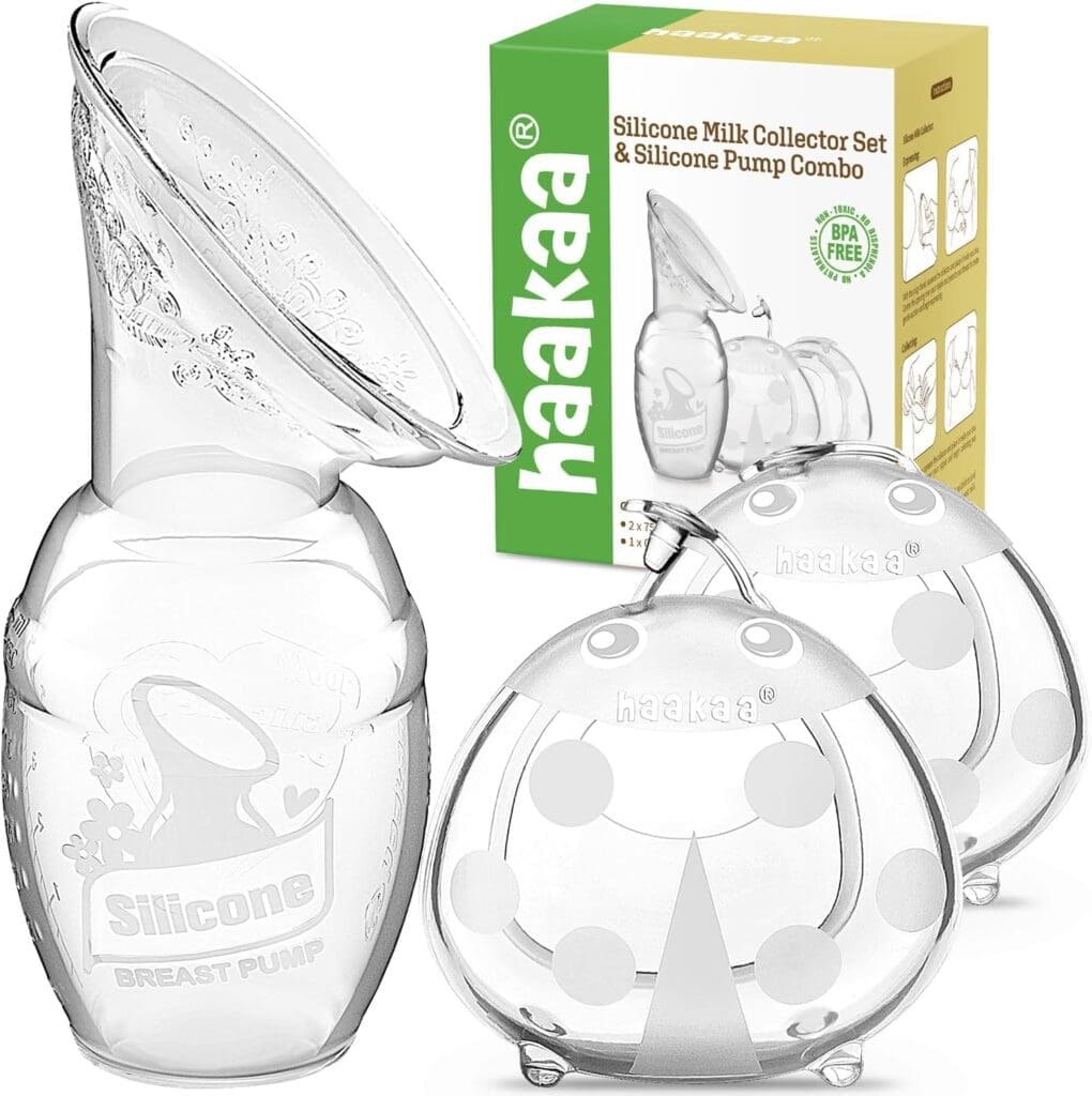 haakaa Manual Breast Pump Collector 4oz/100ml and Ladybug Milk Catcher ...